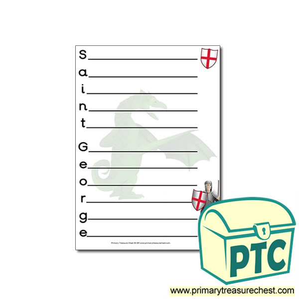 Saint Georges Day Themed Acrostic Poem Primary Treasure Chest